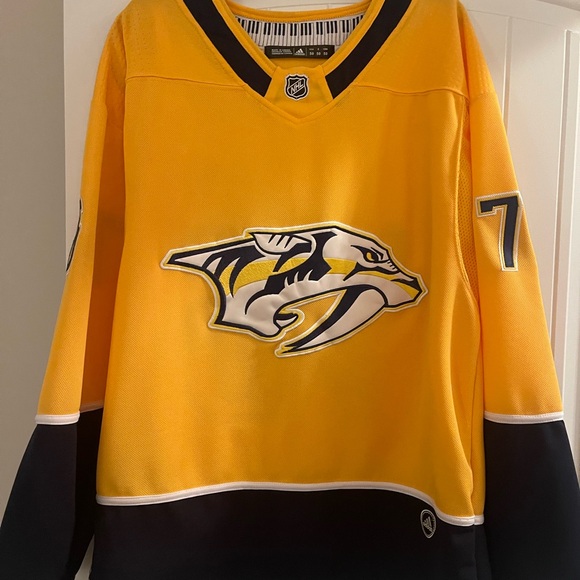 adidas | Shirts | Adidas Preds Yellow And Navy Nhl Jersey | Poshmark